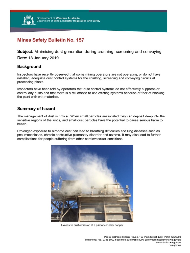 Mines Safety Bulletin | PDF | Dust | Mining