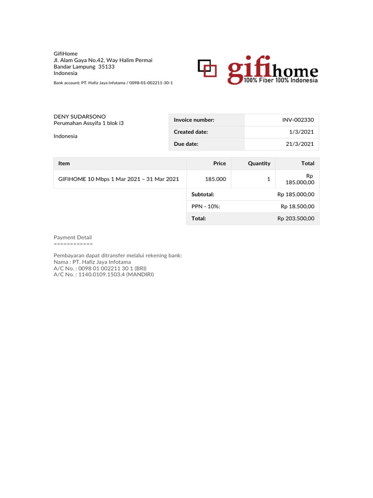 Contoh Invoice | PDF