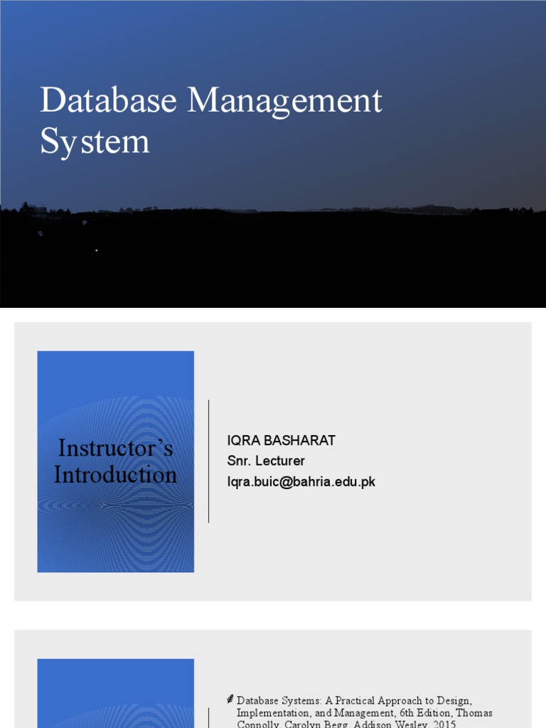 Database Management System: Lec - 1: Basic Database Concepts | PDF | Database Design ...