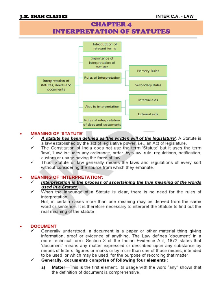 Interpretation of Statutes | PDF | Statutory Interpretation | Government