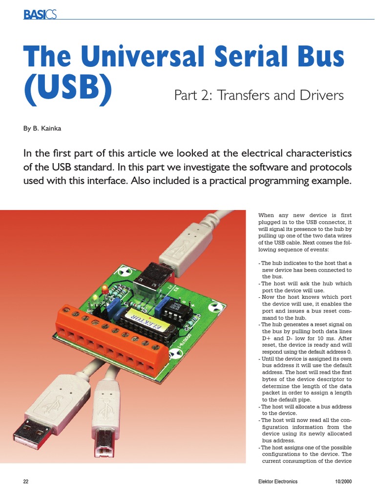The Universal Serial Bus: Part 2: Transfers and Drivers | PDF | Usb ...