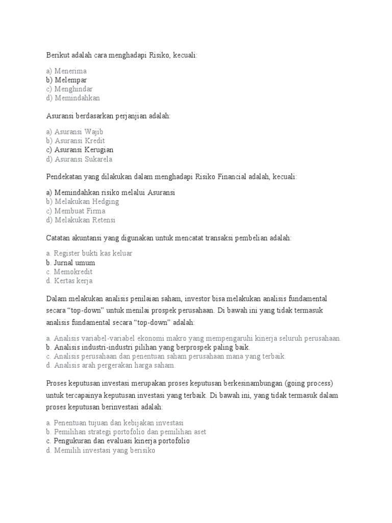 SOAL UJIAN Komprehensif | PDF