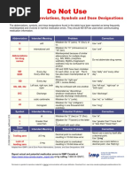 Abbreviations - Do Not Use - IsMP | PDF | Intravenous Therapy | Pharmacy