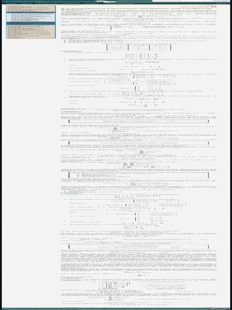 Conditional Variance Conditional Expectation Iterated Expectations