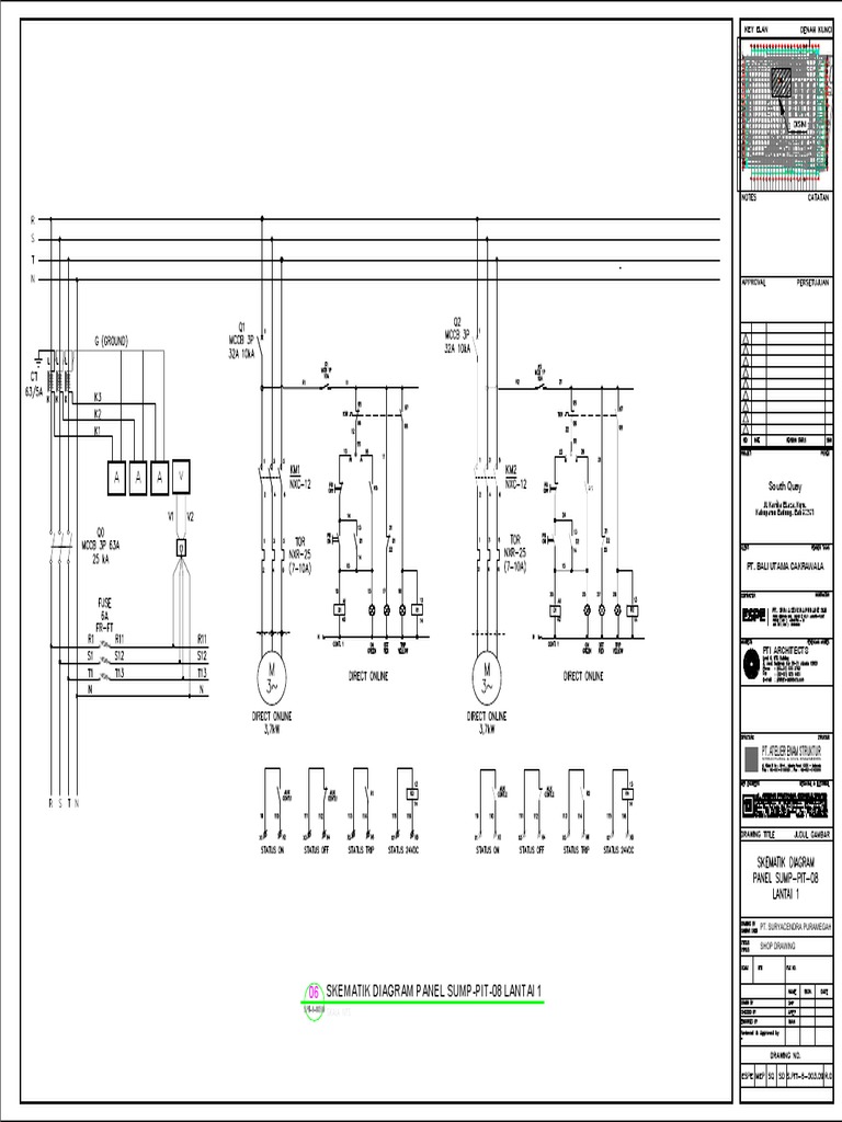 Skematik Diagram Panel Sump-Pit-08 Lantai 1: South Quay | PDF ...