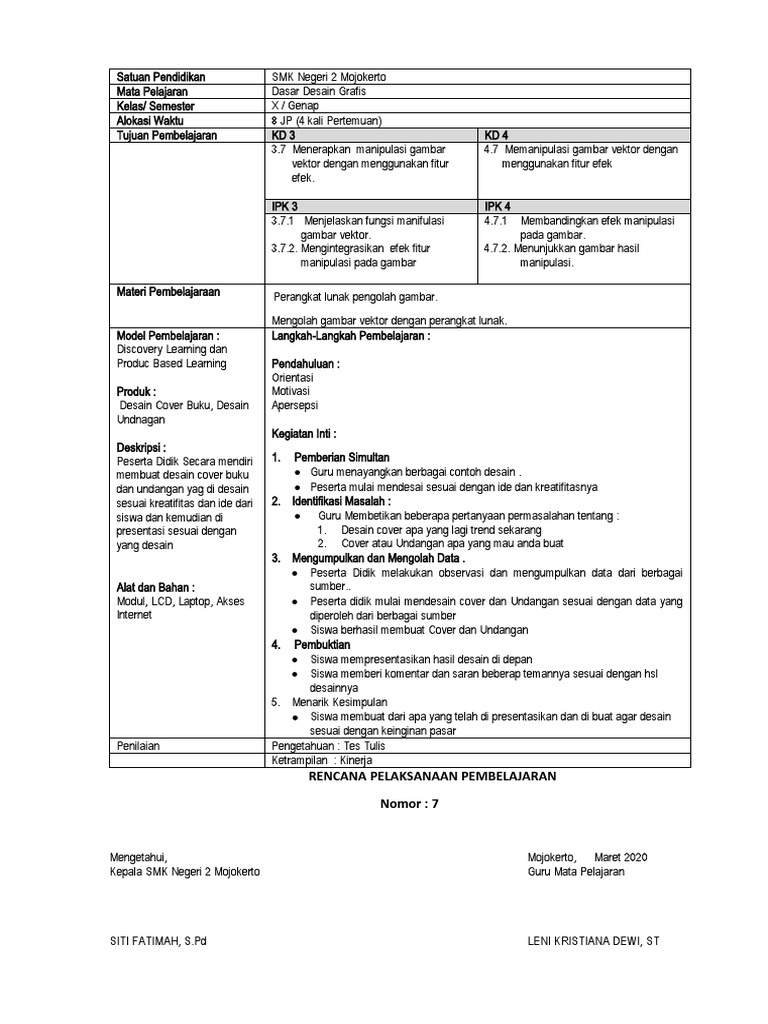 RPP KD 7 | PDF | Seni | Komputer