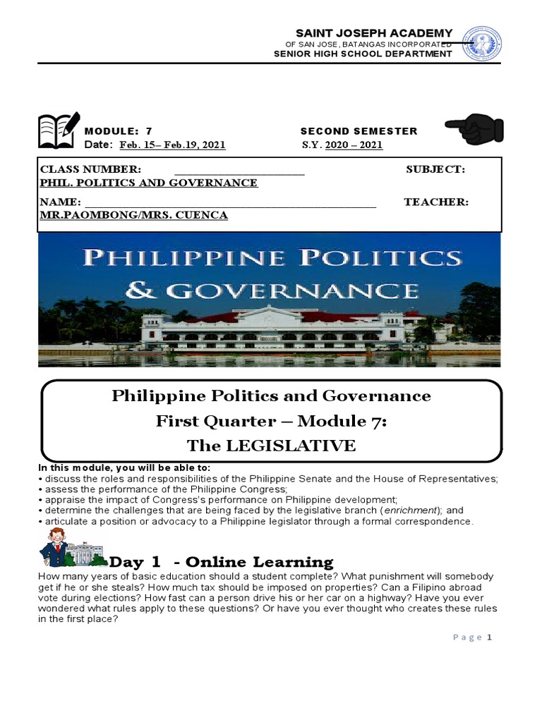 PPG Module 7 2nd Sem Grade 11 Humss Bonifacio-Agoncillo MR - Paombong Mrs Cuenca | PDF | Veto ...