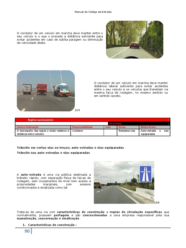 Manual Do Código Da Estrada | PDF | Rodovia de acesso controlado | Tráfego