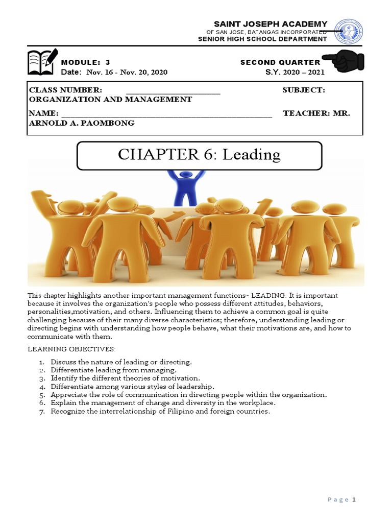 Orgman - Module 3 - Grade 11 - Abm Rizal - MR - Arnold Paombong | PDF ...