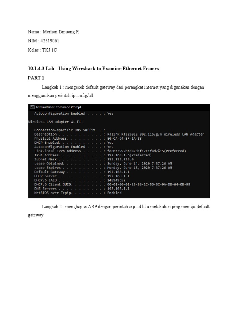 Laporan Praktikum Datalink | PDF