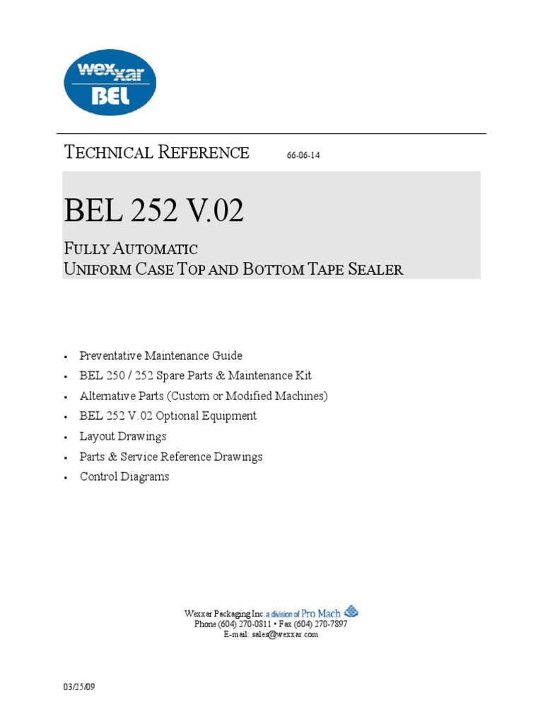 BEL 252 V.02 Maintenance Guide | PDF | Belt (Mechanical) | Bearing ...