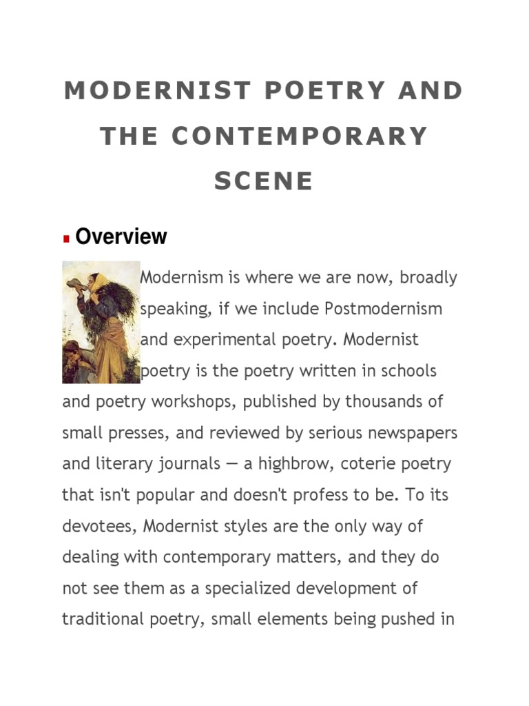 Contemporary Poetry | PDF | Modernism | Poetry