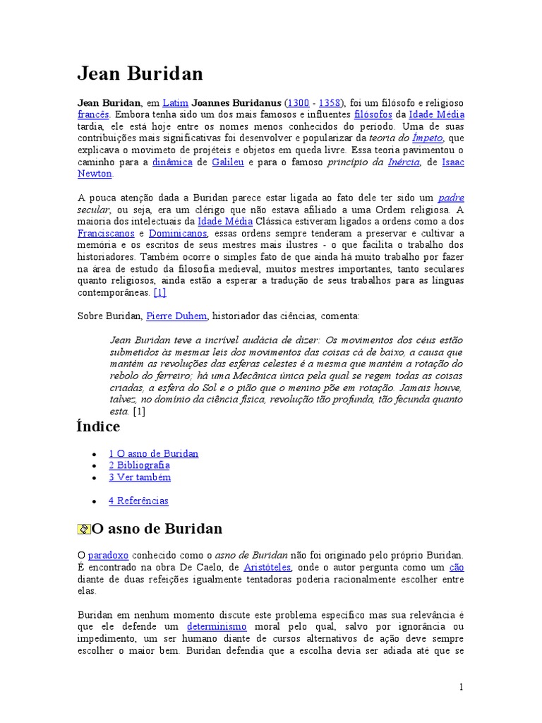 Jean Buridan | PDF | Science | Ciência Filosófica