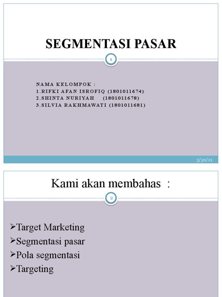 Segmentasi Pasar | PDF
