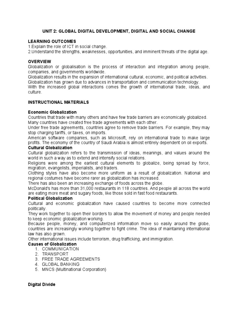 Unit 2 Global Digital Devt, Digital & Social Change | PDF | Mobile App ...