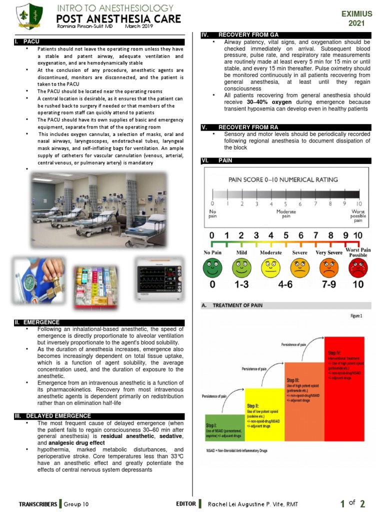 Post Anesthesia Care Guidelines | PDF | Anesthesia | Hypothermia