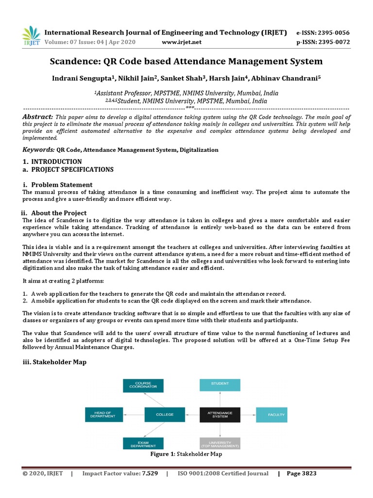 Scandence: QR Code Based Attendance Management System | Download Free ...