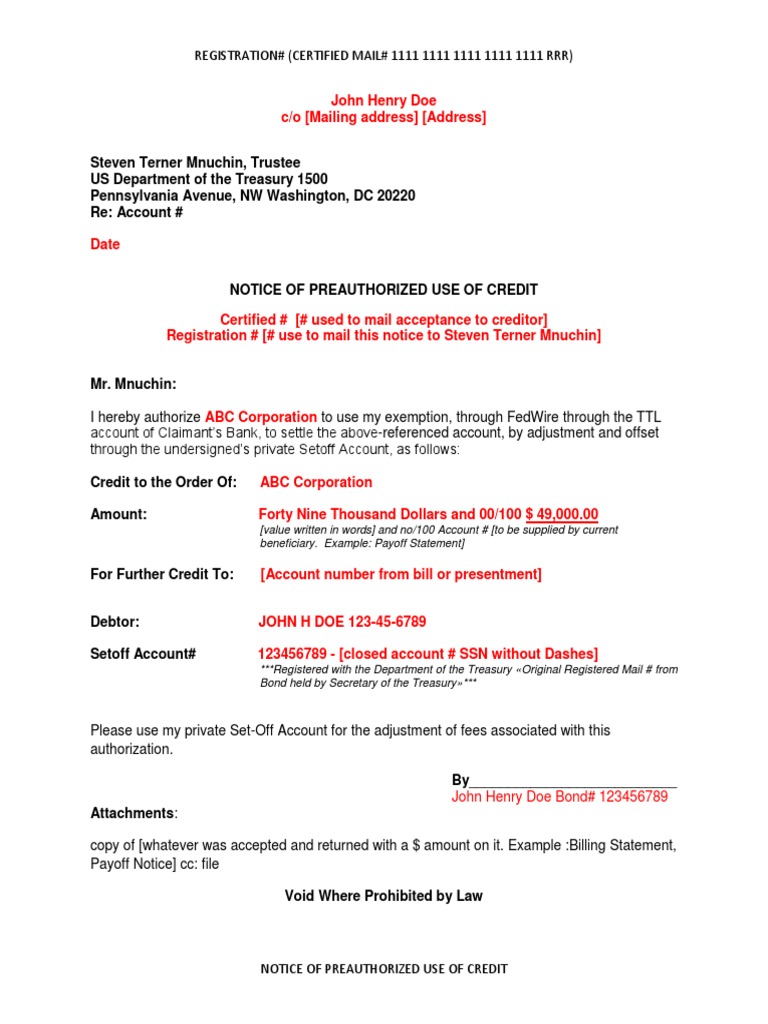 Preauthorzed Letter of Credit | PDF