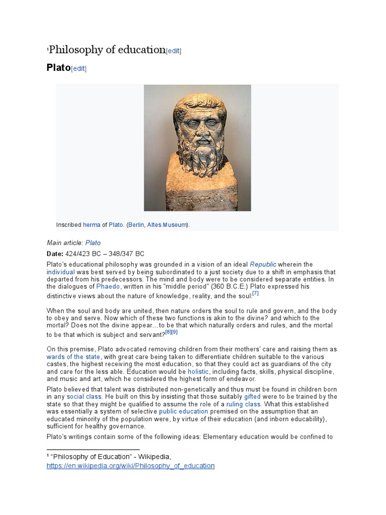 Philosophy of Education: Plato | PDF | Philosophy Of Education | Plato