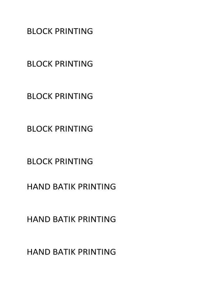 Block Printing | PDF