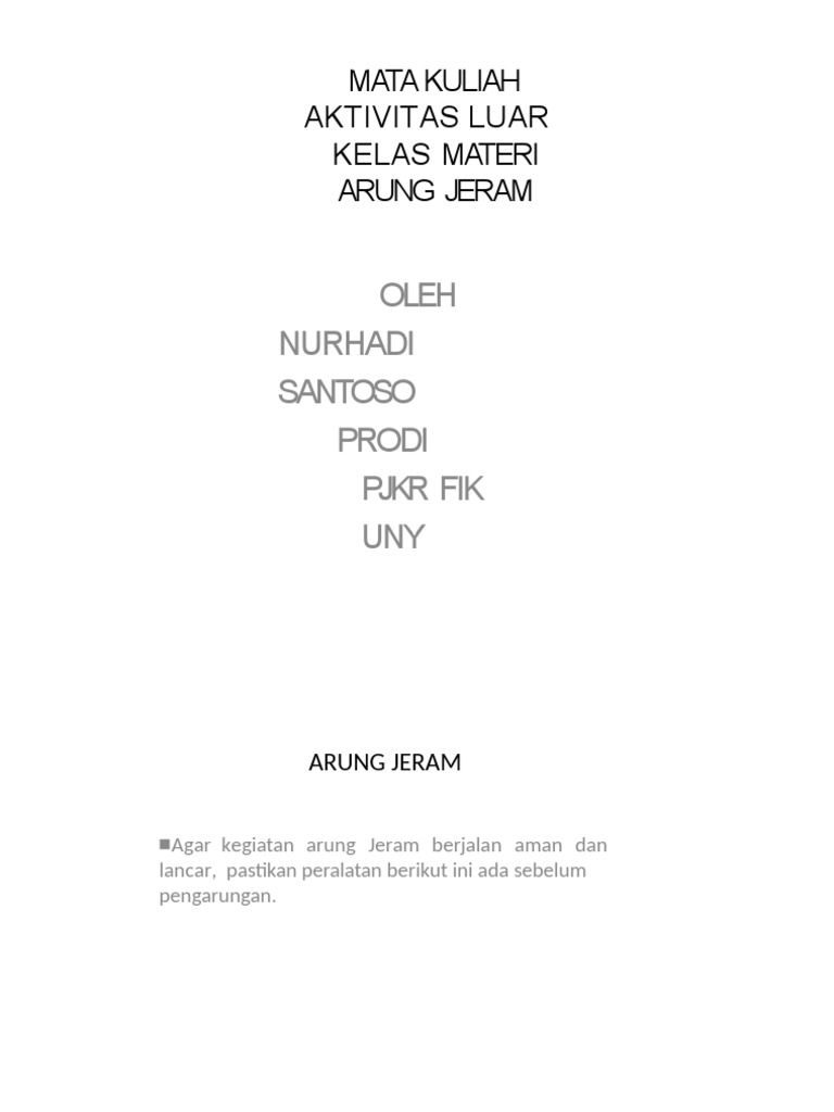 Panduan Peralatan Arung Jeram | PDF | Griya & Taman