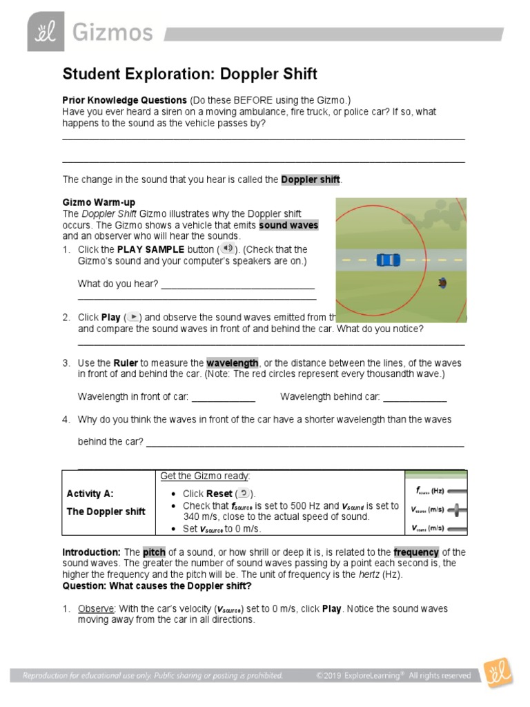 Student Exploration: Doppler Shift: Prior Knowledge Questions (Do These ...