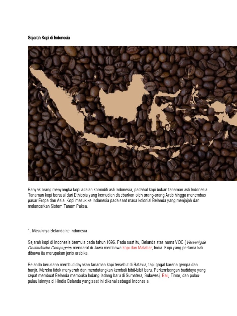 Sejarah Kopi Di Indonesia | PDF