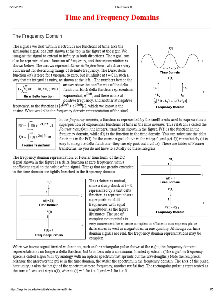 Time and Frequency Domains | PDF | Electrical Network | Low Pass Filter