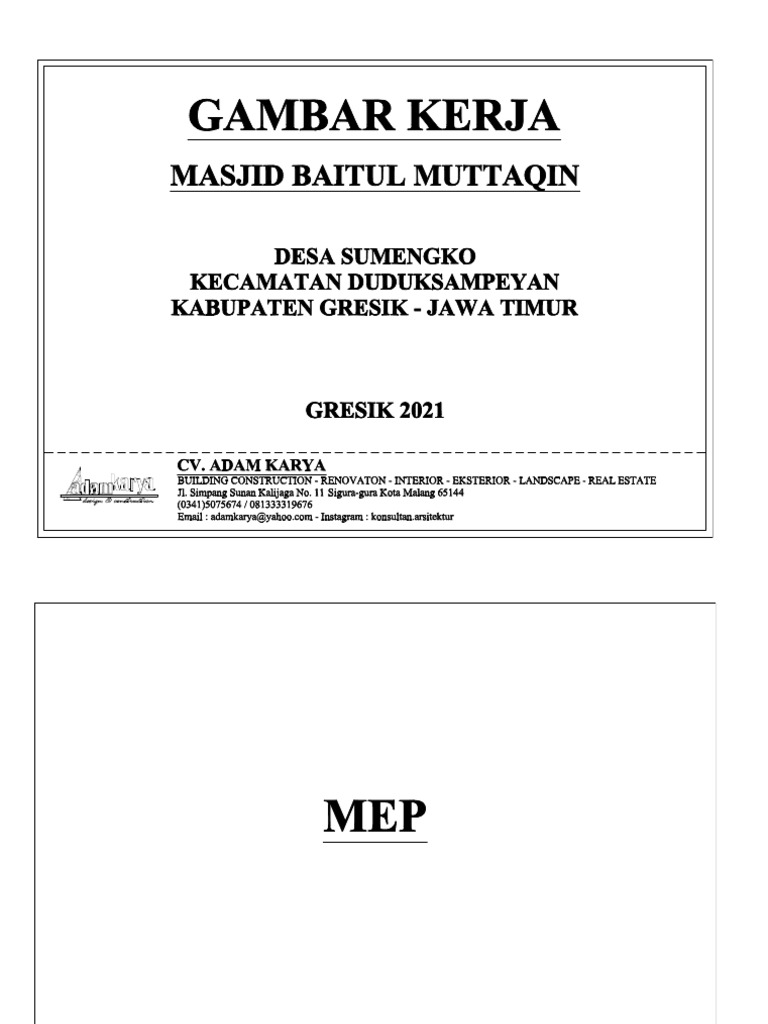 3.gambar Kerja Masjid (MEP) | PDF