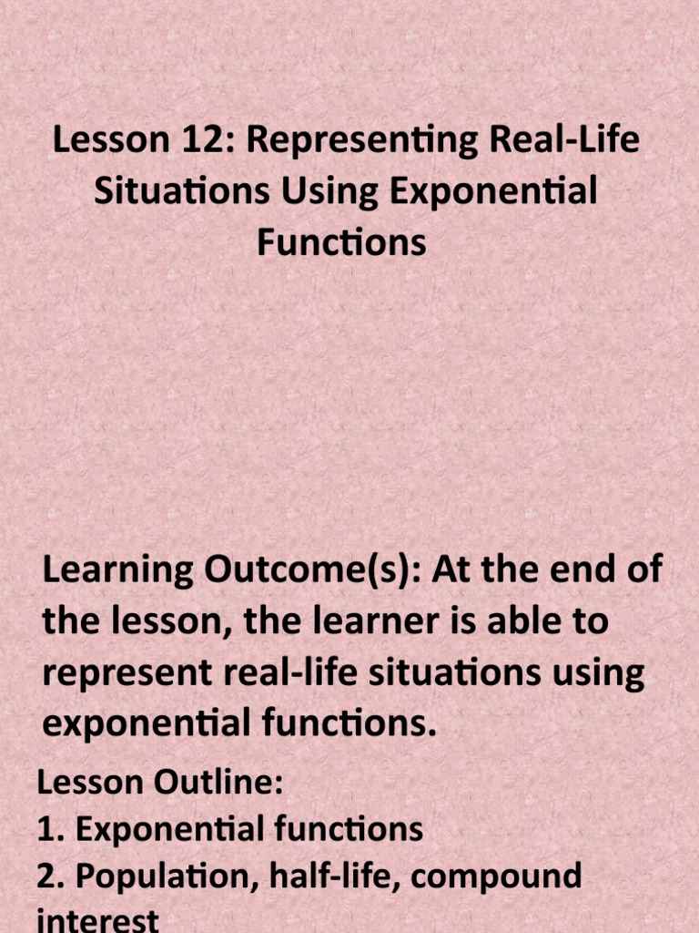 Lesson 12 Exponential Function | PDF | Pi | Exponential Function