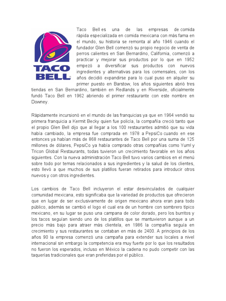 Taco Bell | PDF | Cocina de las Americas | Cocina mexicana