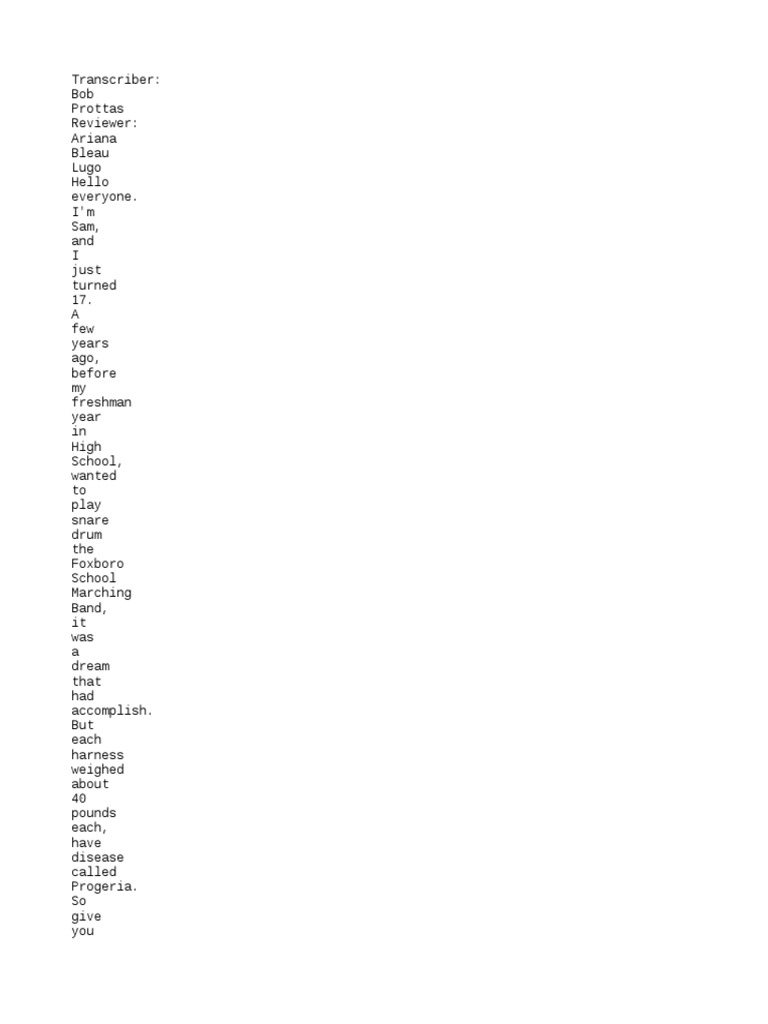 (English) My Philosophy For A Happy Life - Sam Berns - TEDxMidAtlantic ...