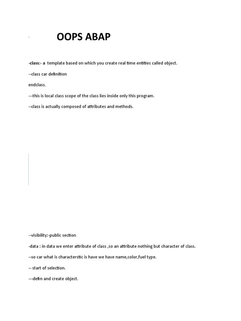 Abap Oops | PDF | Inheritance (Object Oriented Programming) | Class ...