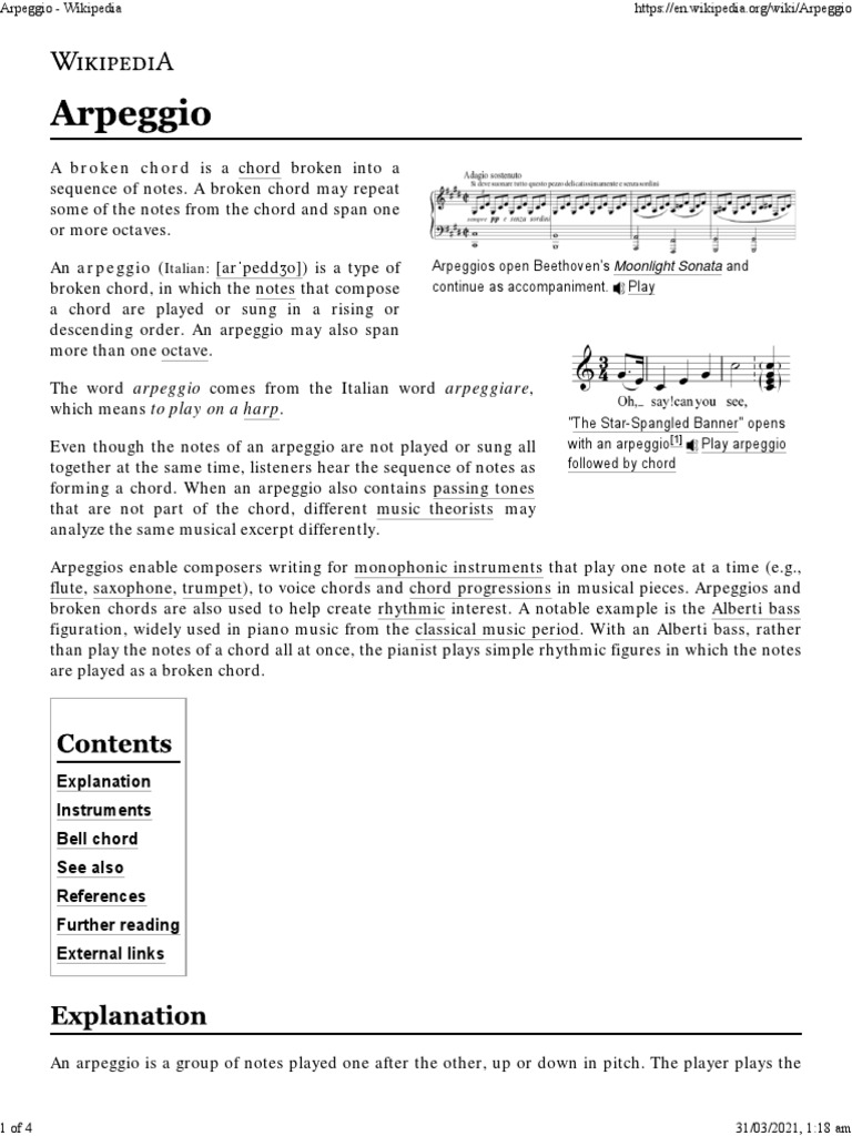 Arpeggio | PDF | Music Theory | Elements Of Music