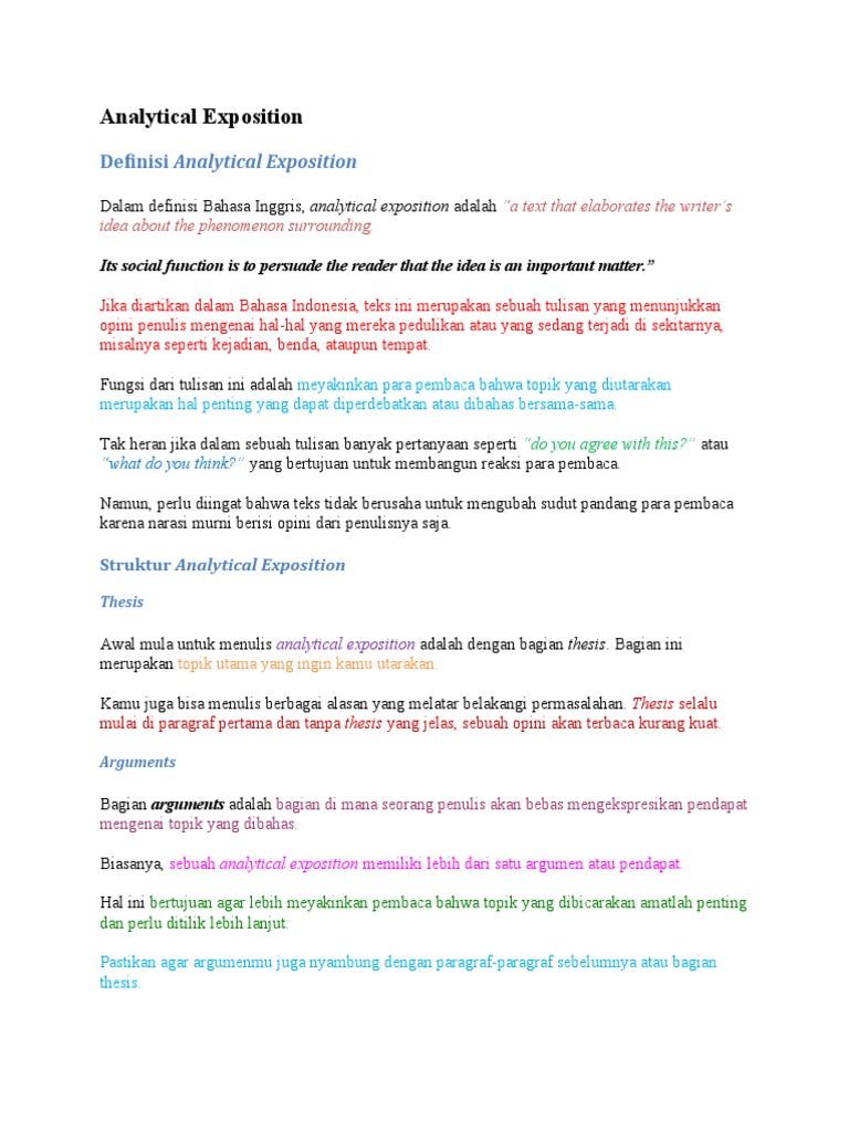 Struktur dan Fungsi Teks Analytical Exposition | PDF