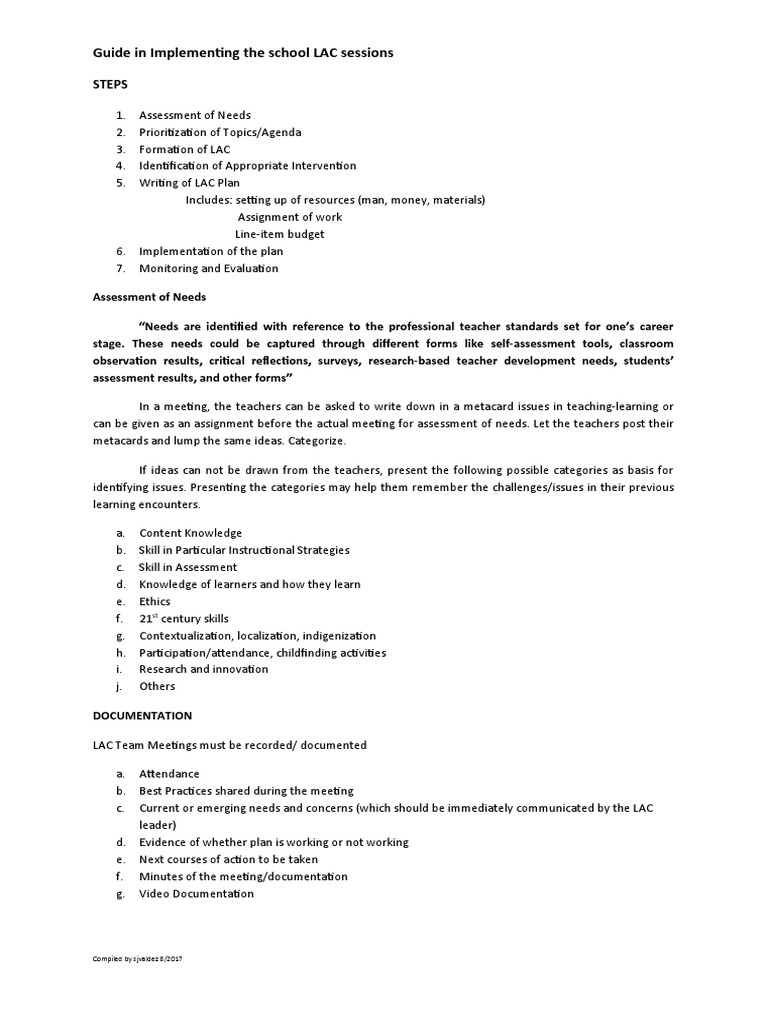 How To Conduct LAC Sessions | PDF | Educational Assessment ...
