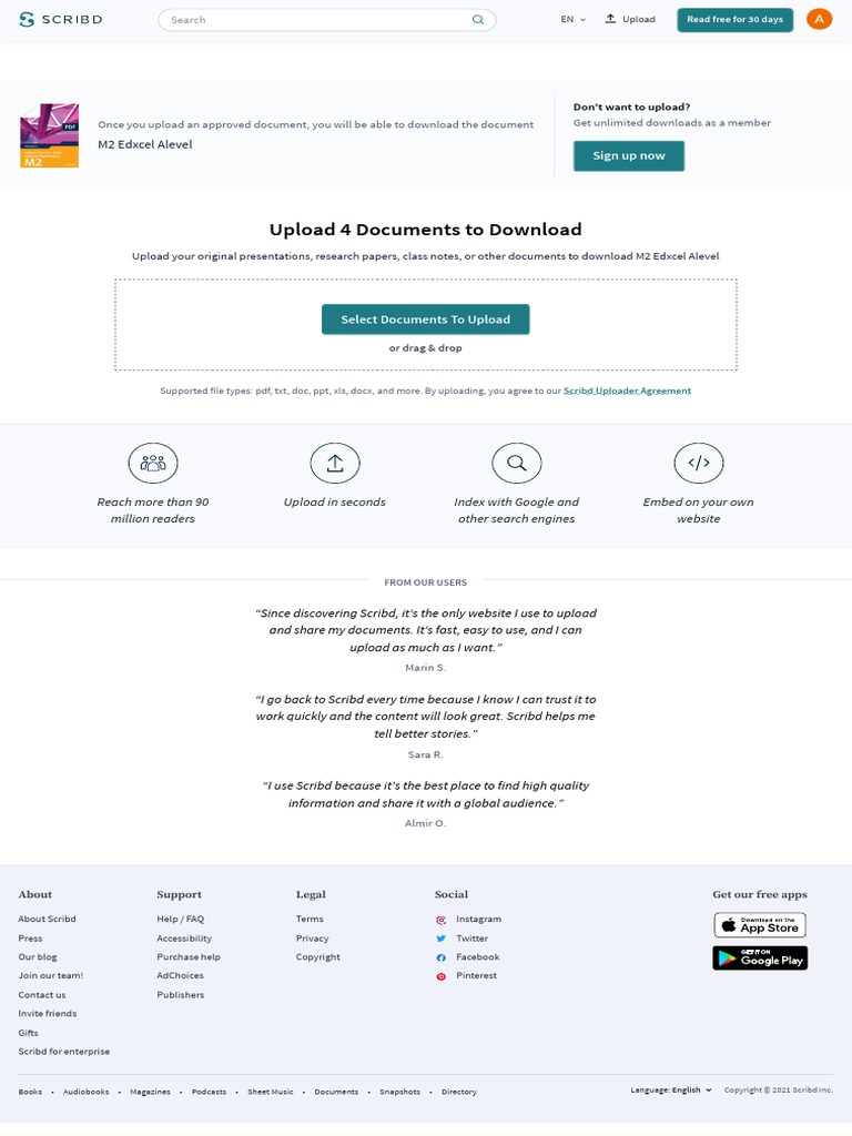 Upload 4 Documents To Download: M2 Edxcel Alevel | PDF | Scribd | World Wide Web