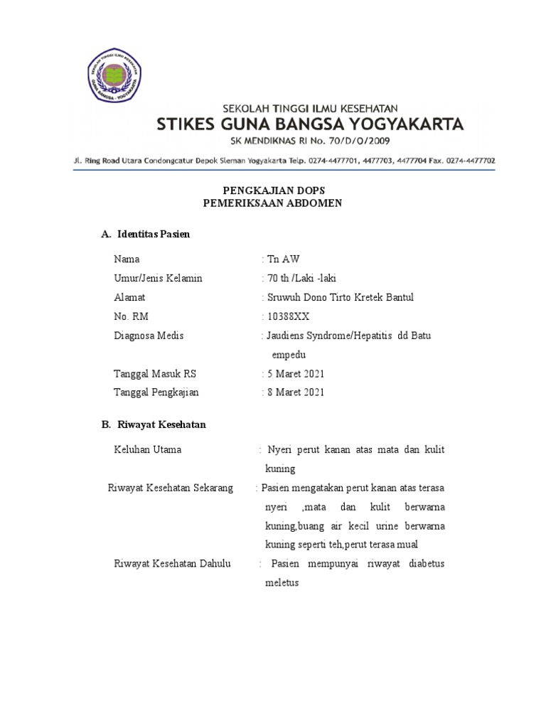Pengkajian Dops Pemeriksaan Abdomen | PDF
