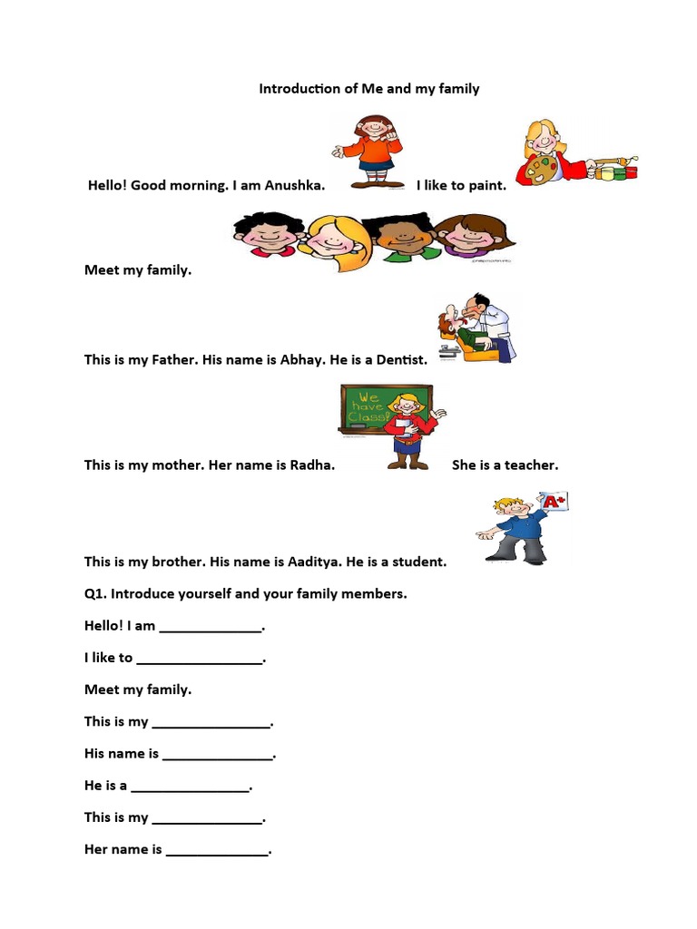 Writing Skill For Grade 1 Introducing Myself and | PDF