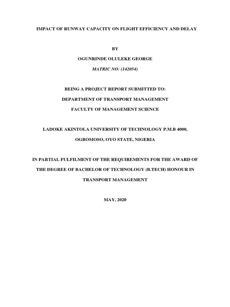 Runway Capacity and Flight Efficiency Analysis | PDF | Airport | Air ...