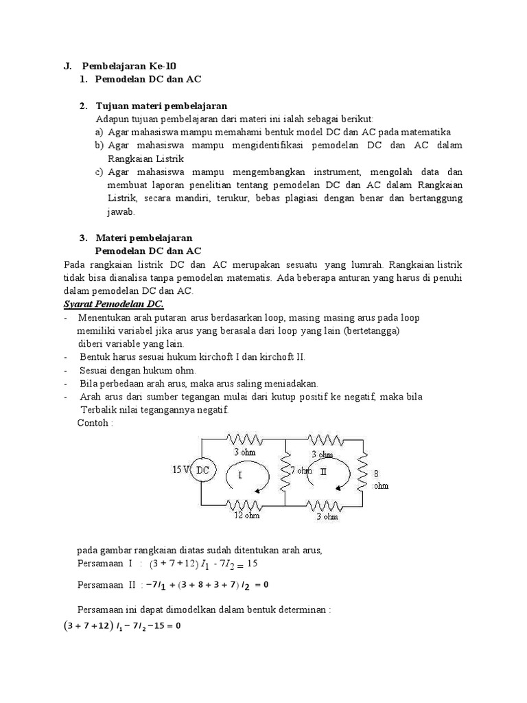 Pemodelan DC dan AC dalam Rangkaian Listrik | PDF | Metode & Bahan Ajar ...