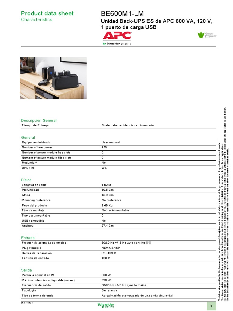 BE600M1-LM: Product Data Sheet | PDF | Electric Power | Electrical ...