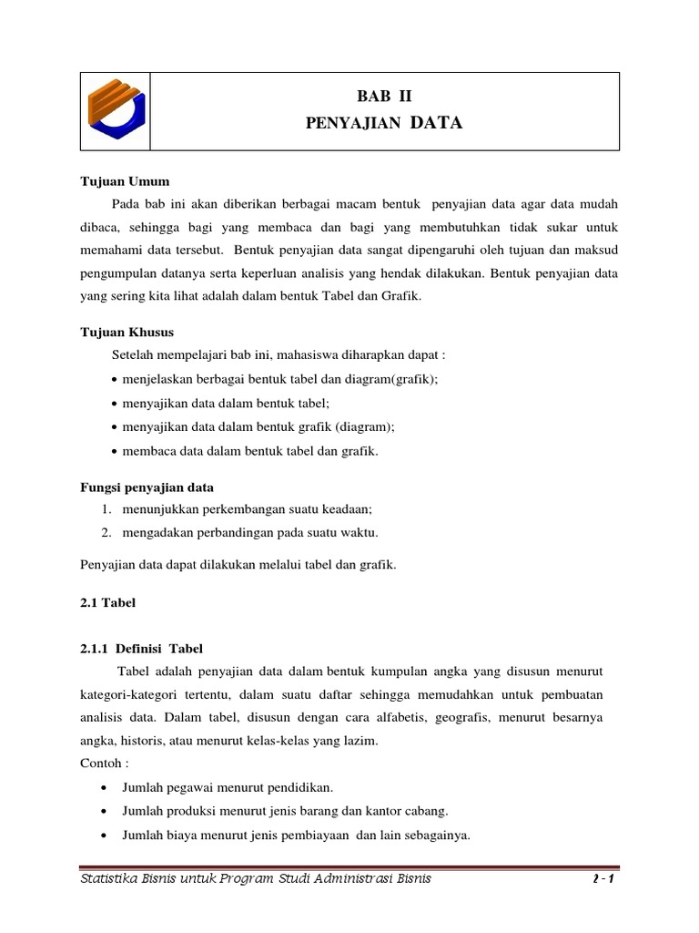 Bab 2 - Penyajian Data | PDF