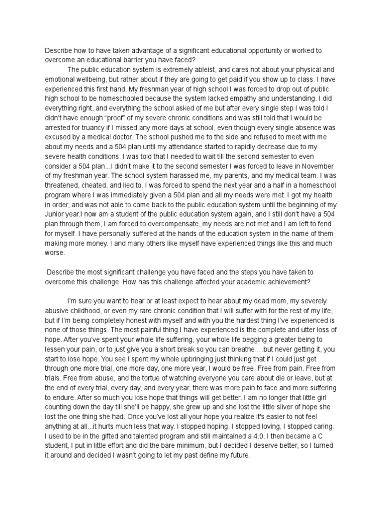 Rieli Luce - Personal Statement Student Version | PDF | Human Nature ...