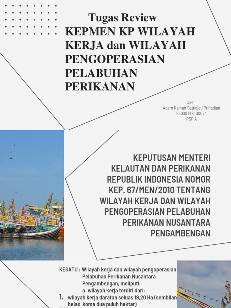 Wilayah Kerja Pelabuhan Perikanan | PDF
