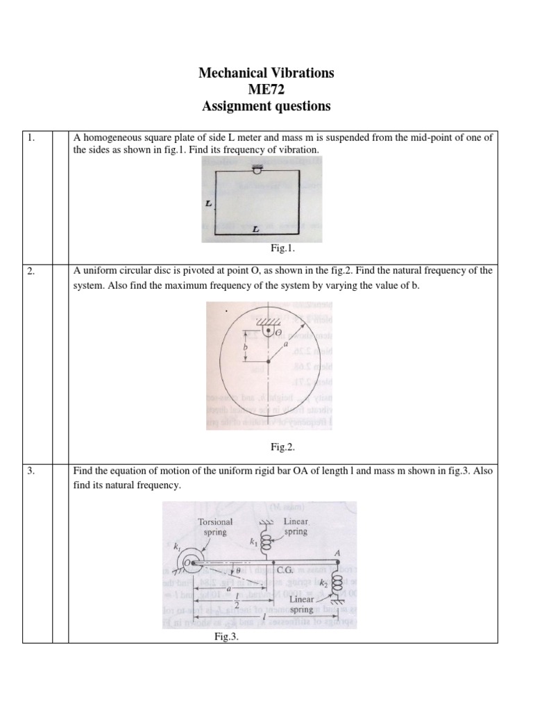 ME72 Assignment Questions | Download Free PDF | Resonance | Force