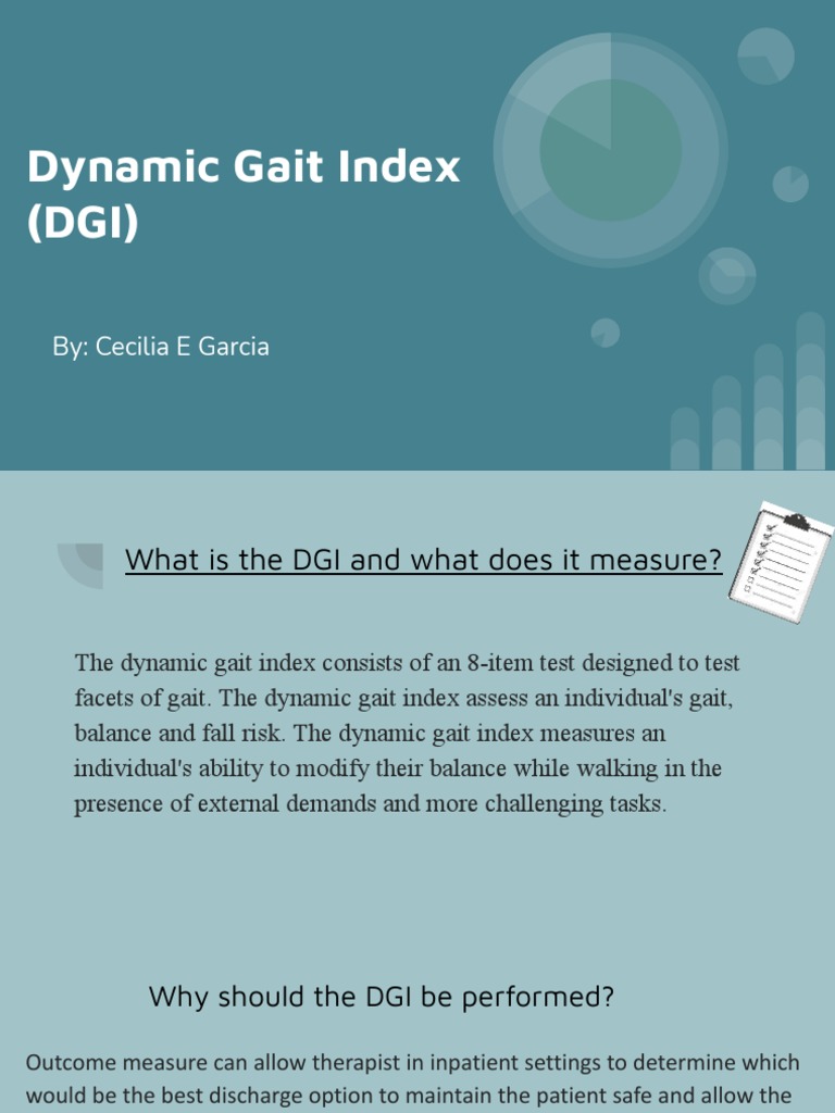 Dynamic Gait Index Dgi | PDF | Balance (Ability) | Validity (Statistics)