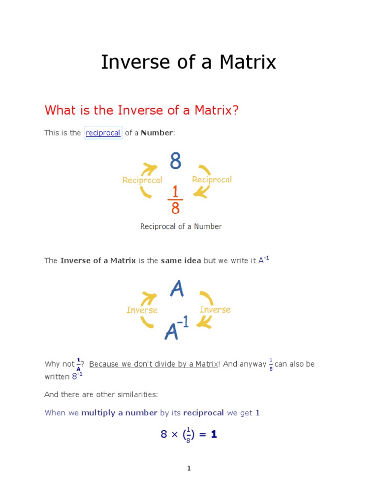 Inverse of A Matrix | PDF | Matrix (Mathematics) | Determinant