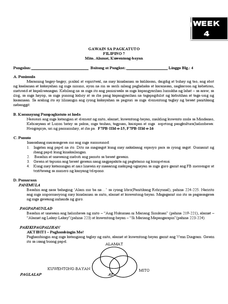 Filipino7 Q3 wk4 | PDF