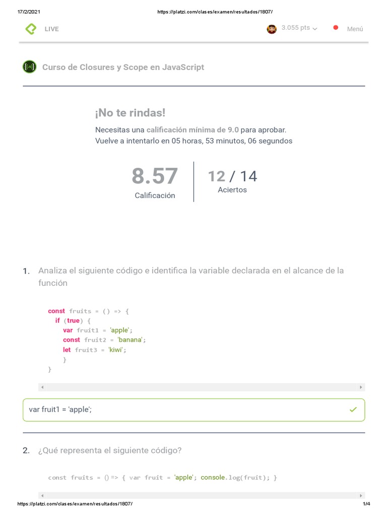 ¡No Te Rindas!: Curso de Closures Y Scope en Javascript | PDF | Programación de computadoras ...